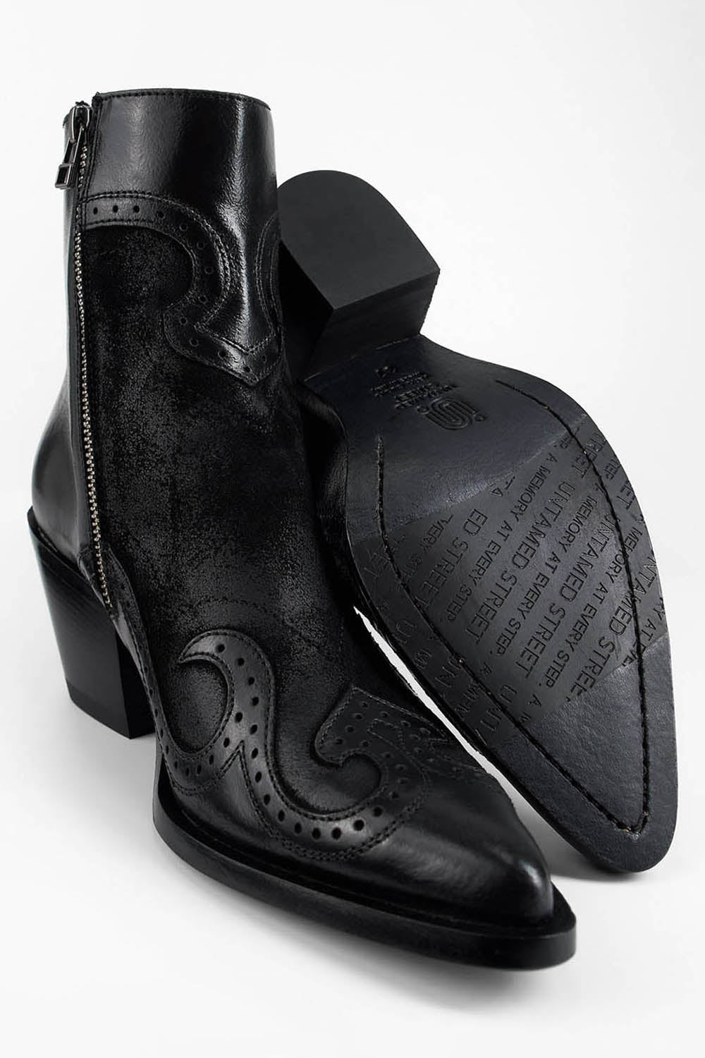 AUSTIN black suede texan boots | untamed street – UNTAMED STREET