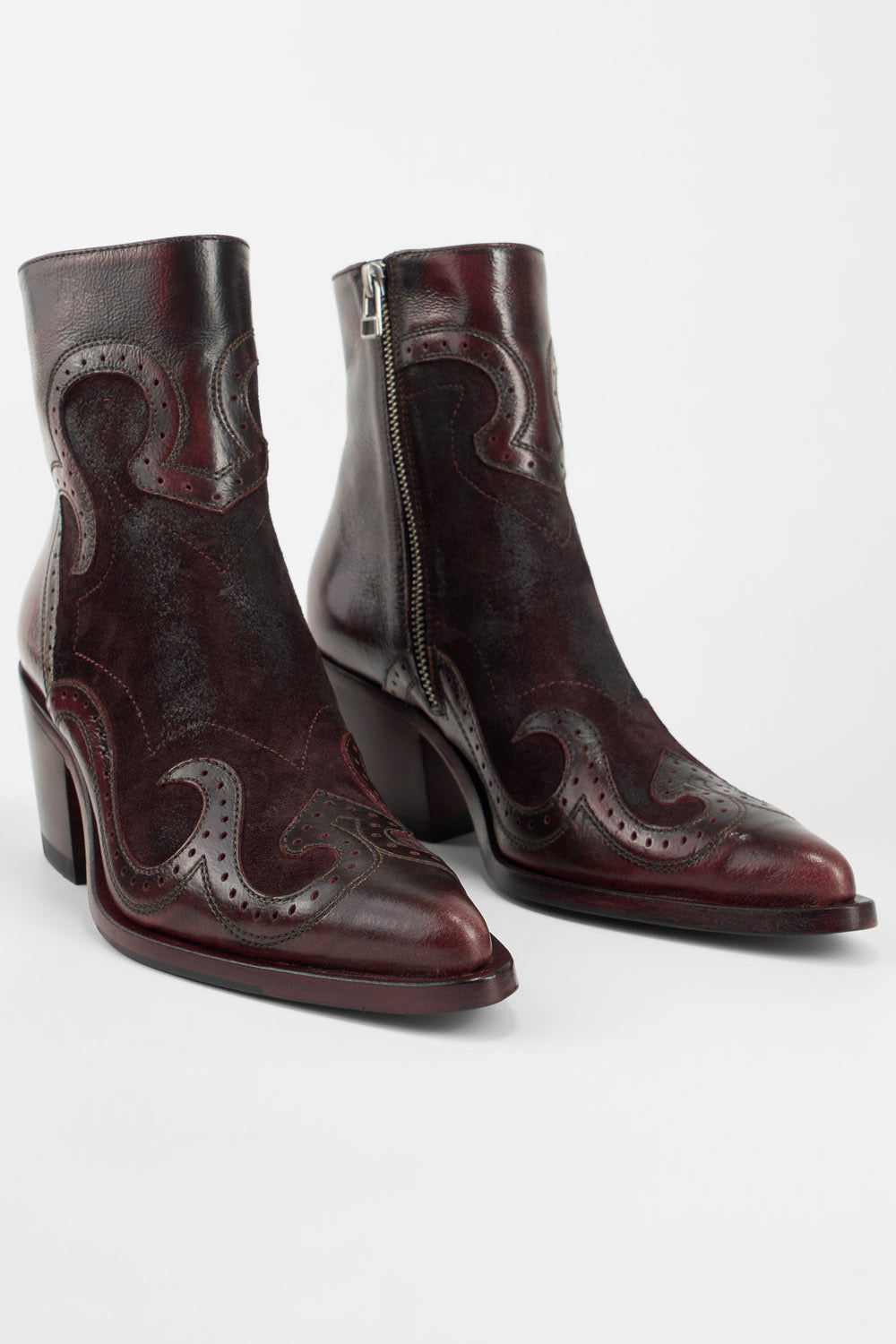 AUSTIN red suede texan boots | untamed street – UNTAMED STREET