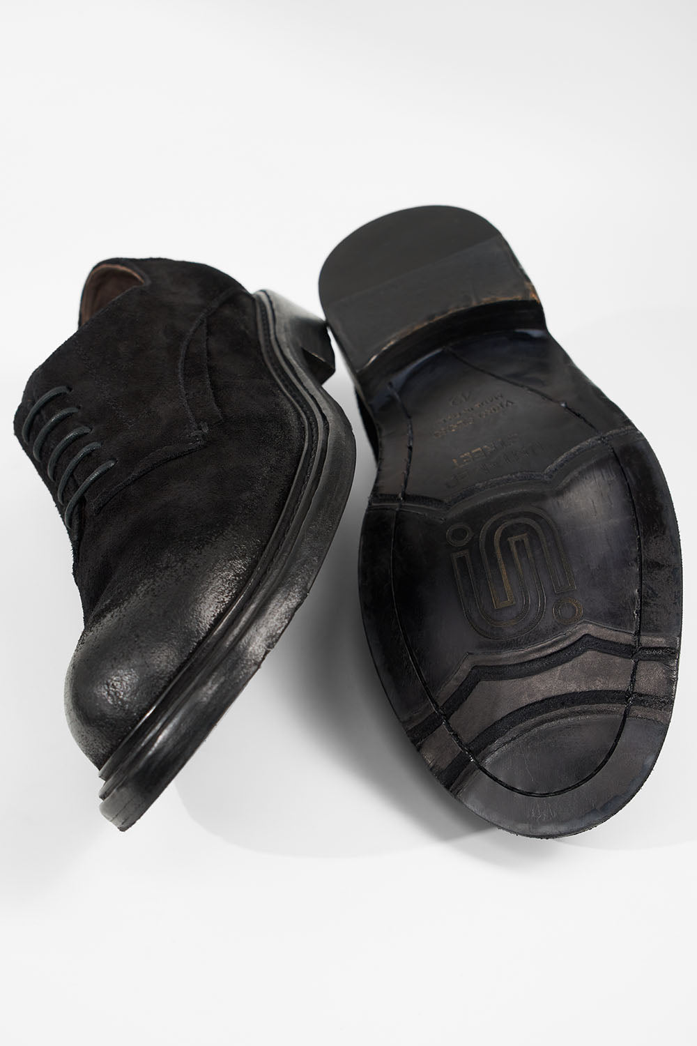 BOLTON ink-black suede layered derby shoes | untamed street – UNTAMED ...