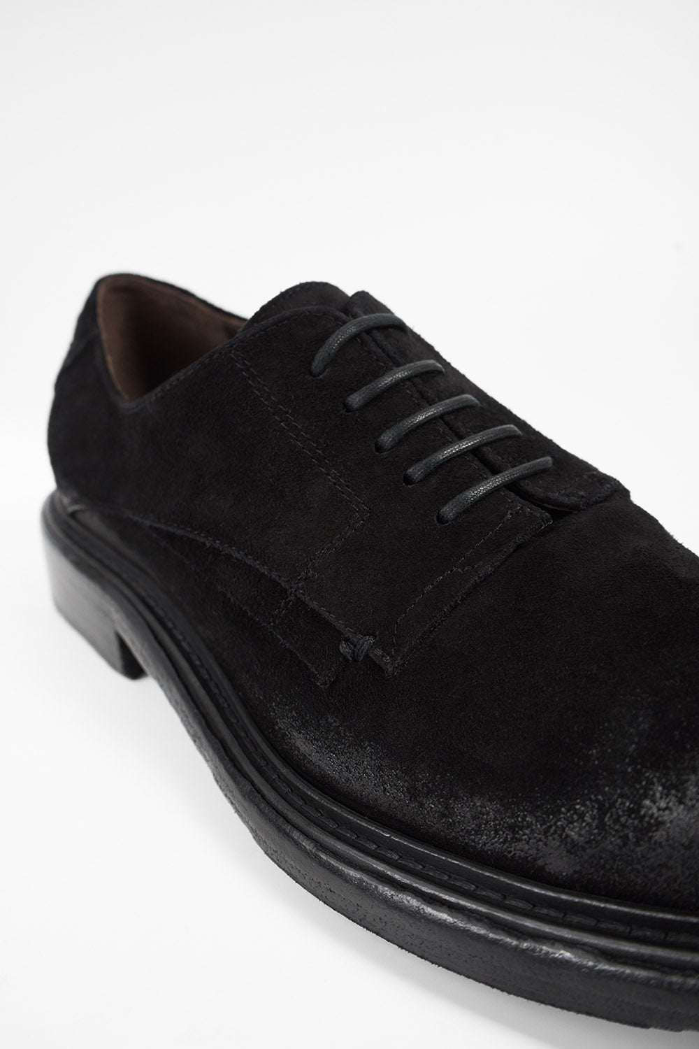 BOLTON ink-black suede layered derby shoes | untamed street – UNTAMED ...