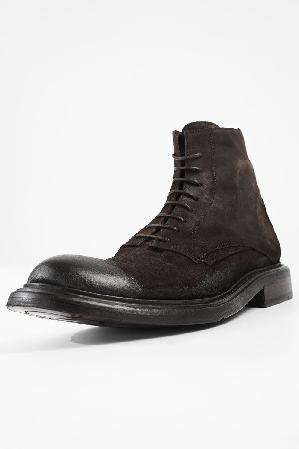 BOLTON tobacco-brown suede layered lace up boots | untamed street ...