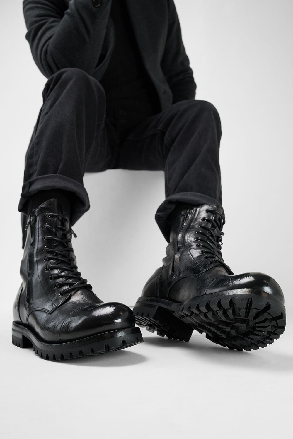 CAMDEN black double-zip military boots | untamed street – UNTAMED STREET