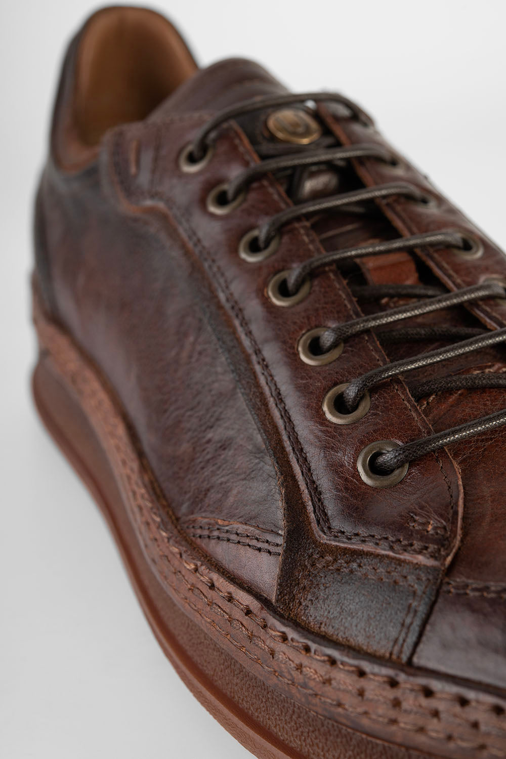 COLE cognac welted distressed sneakers | untamed street | men – UNTAMED ...