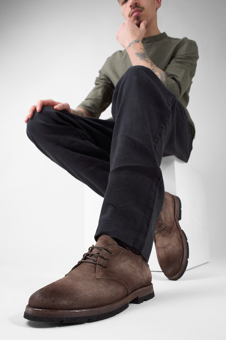 HARVEY toasted-brown suede derby shoes | untamed street – UNTAMED STREET