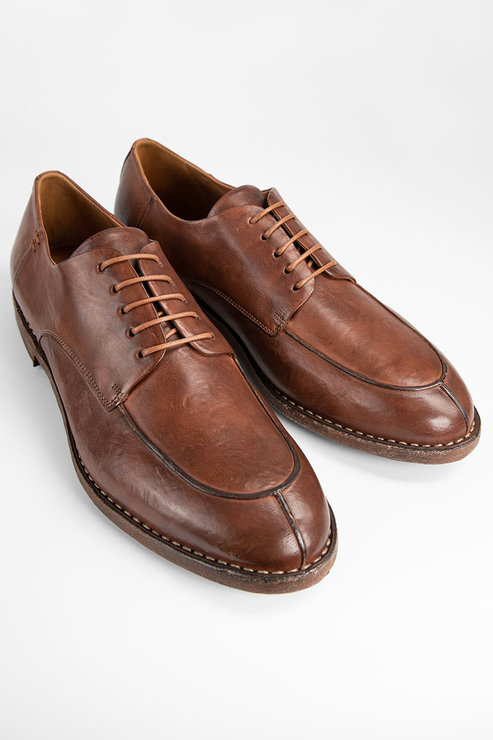 HAVEN mid-brown apron derby shoes | untamed street – UNTAMED STREET