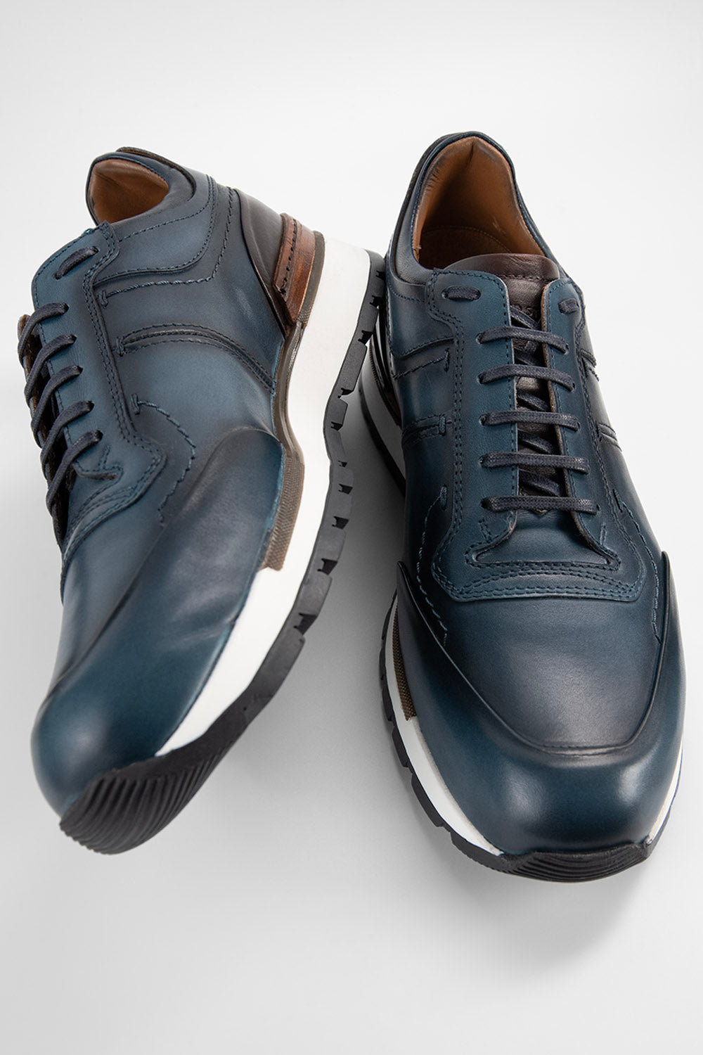 OWEN meteorite-blue triple stitched patina runners | untamed street ...