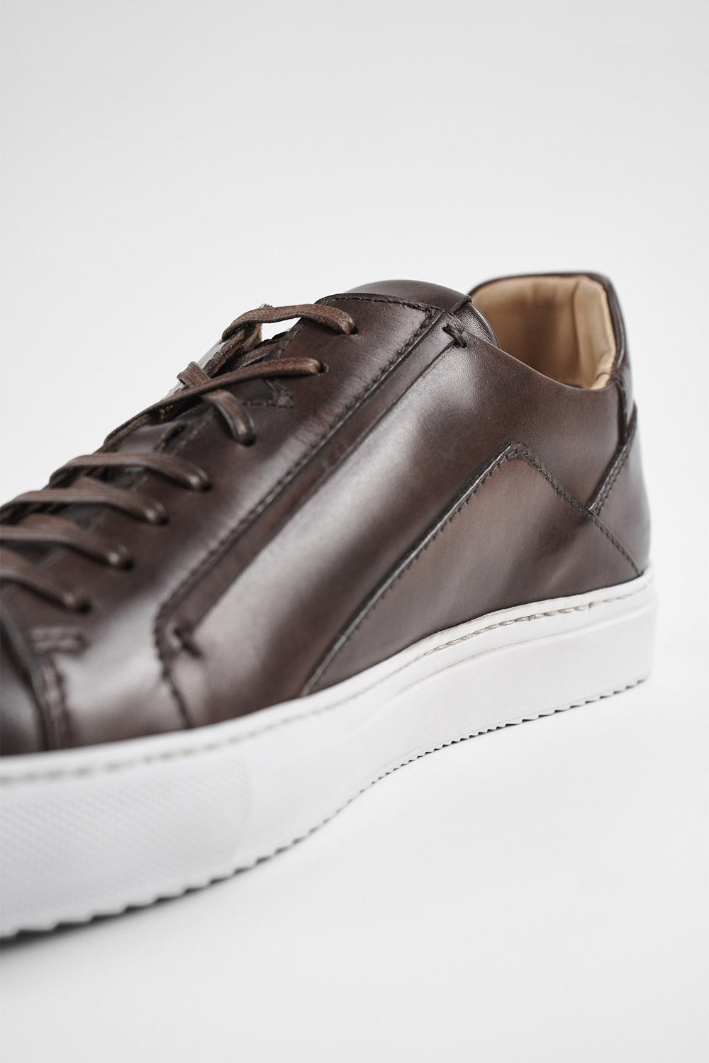 SKYE noble-brown triple-stitched patina sneakers | untamed street ...