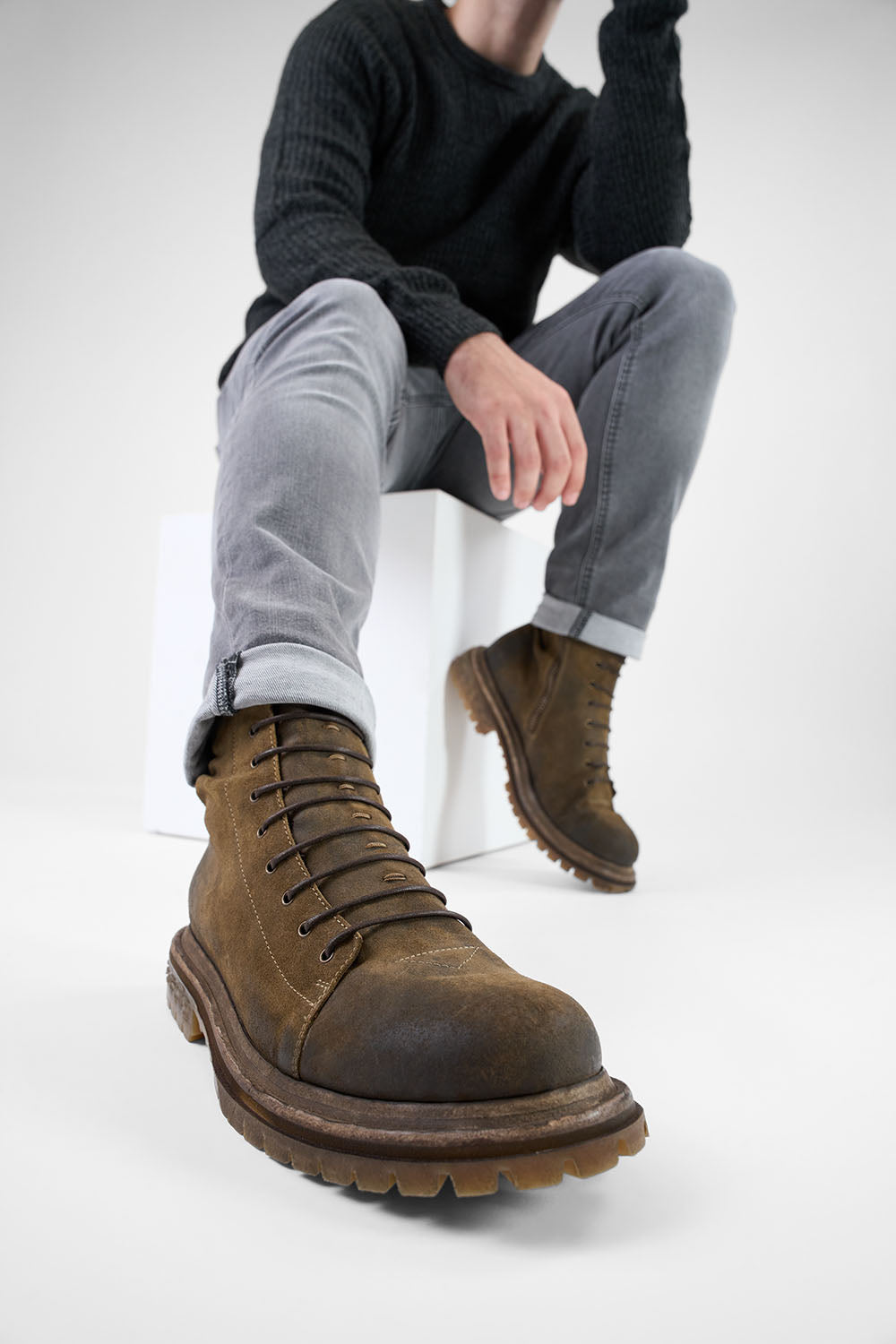 WARRICK brown suede military boots | untamed street – UNTAMED STREET