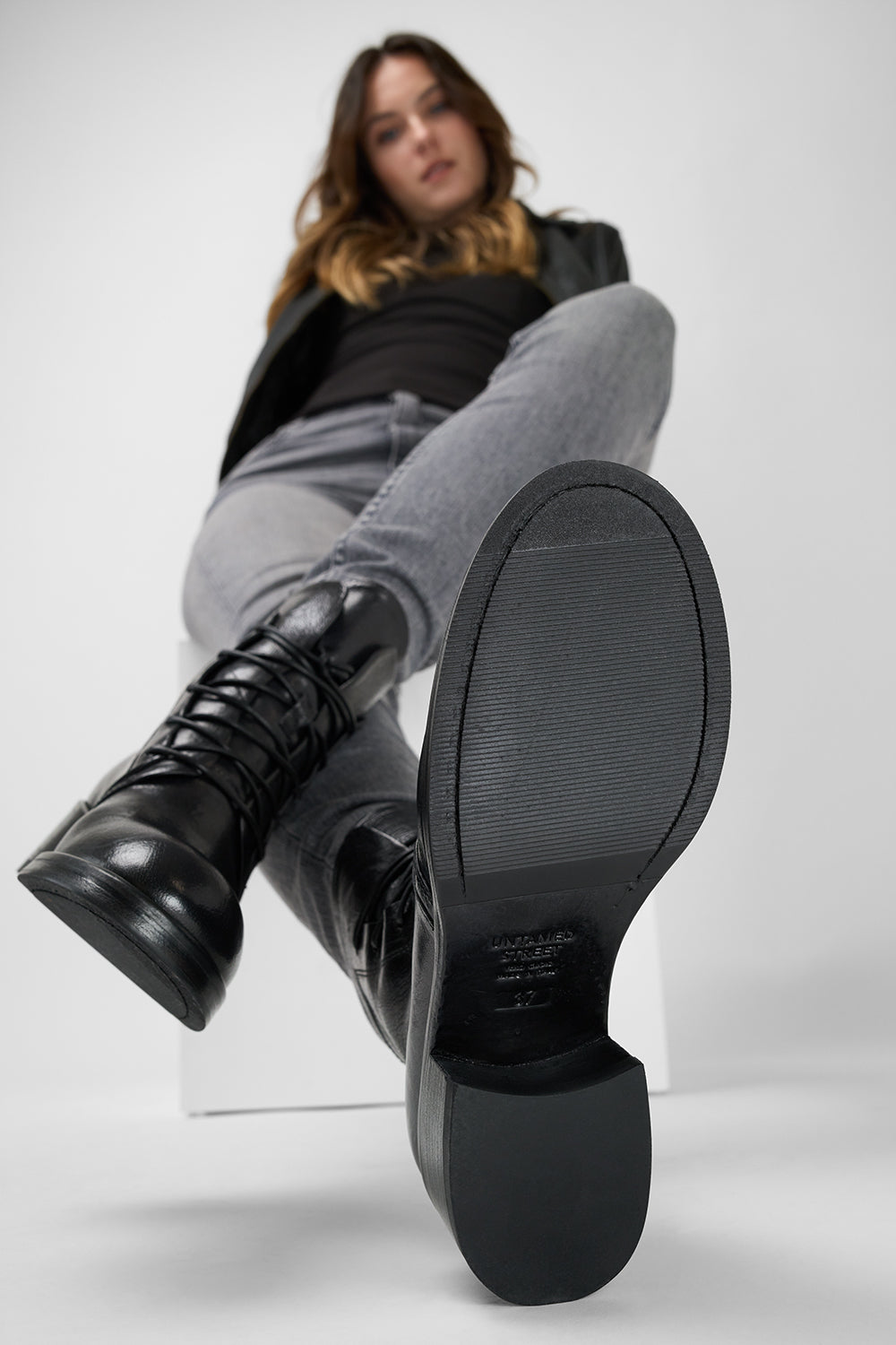 EXETER jet-black lace up boots | untamed street – UNTAMED STREET