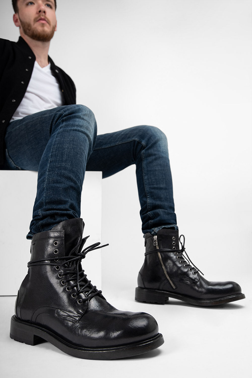 CURZON jet-black military boots | untamed street – UNTAMED STREET