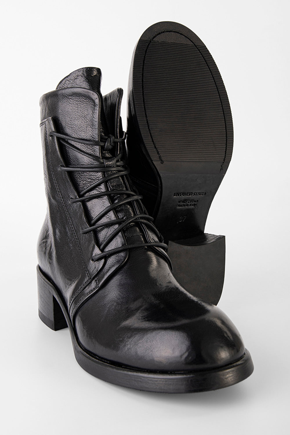 EXETER jet-black lace up boots | untamed street – UNTAMED STREET