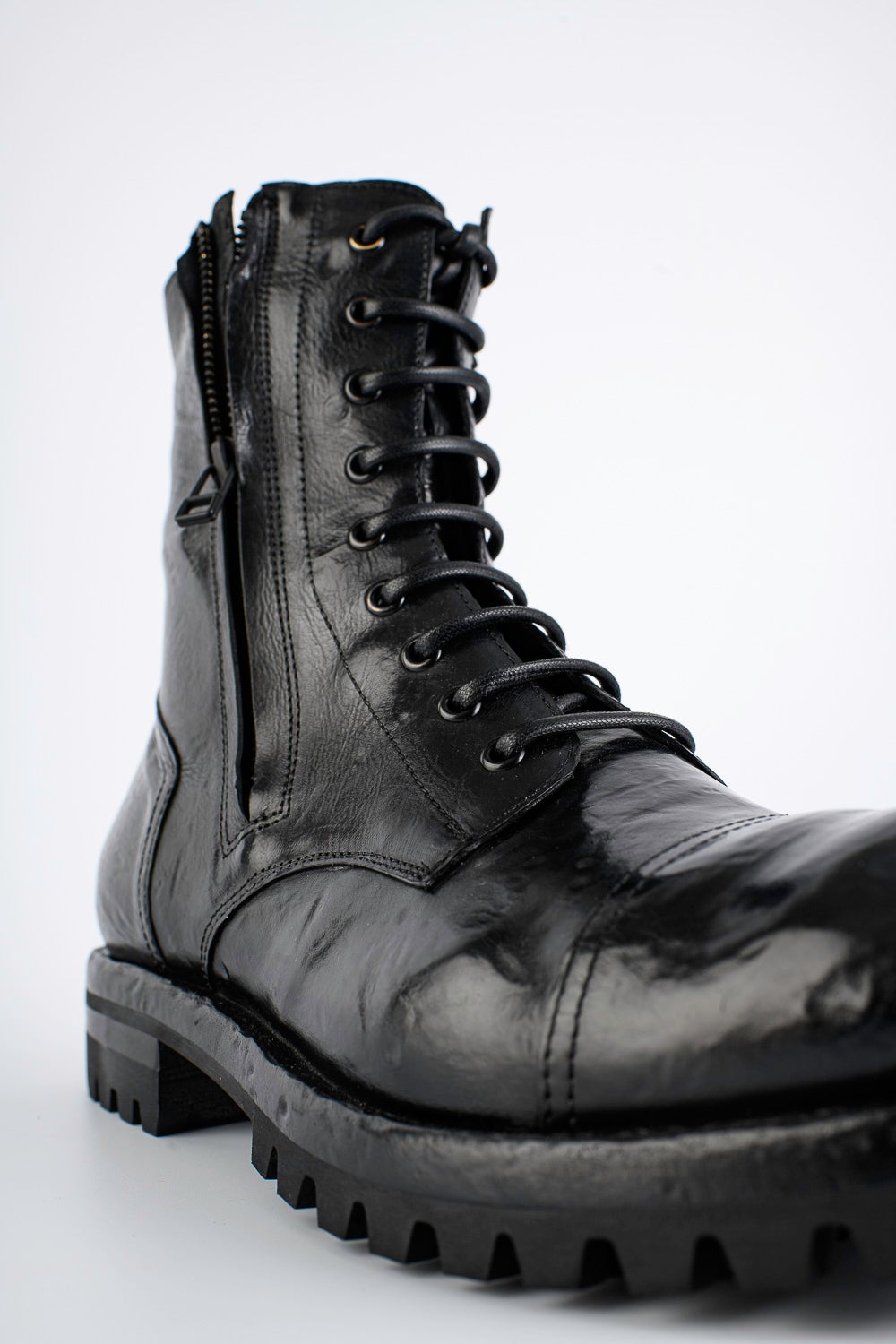 CAMDEN black double-zip military boots | untamed street – UNTAMED STREET