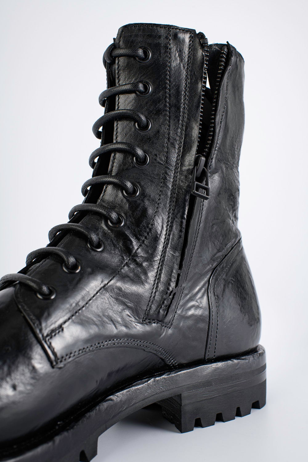 CAMDEN black double-zip military boots | untamed street – UNTAMED STREET