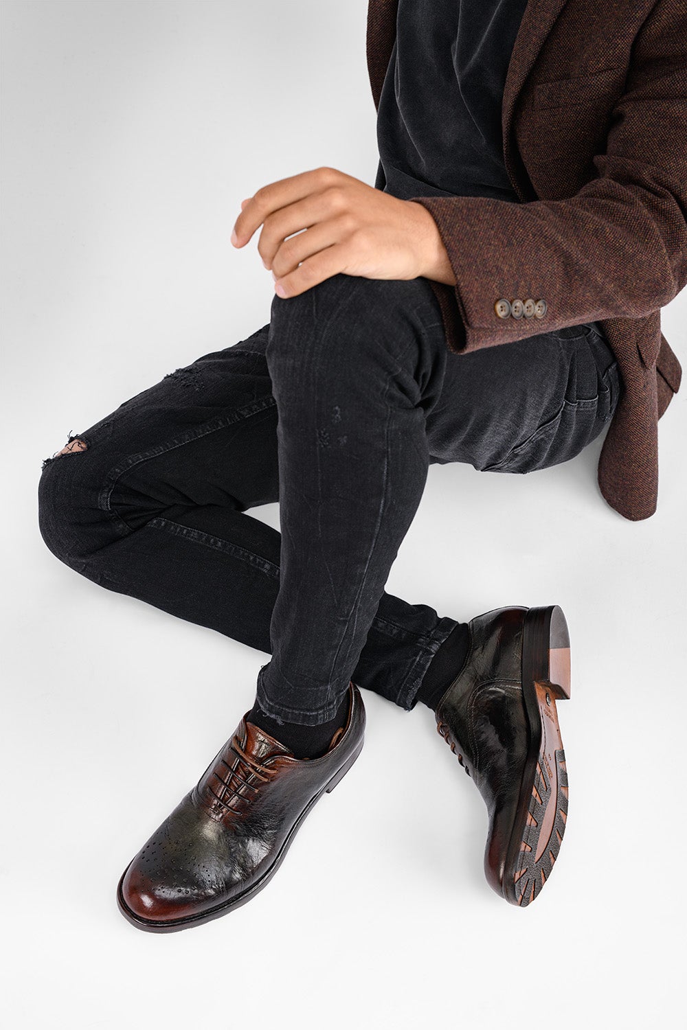 ASTON charcoal-ember oxford shoes | untamed street – UNTAMED STREET