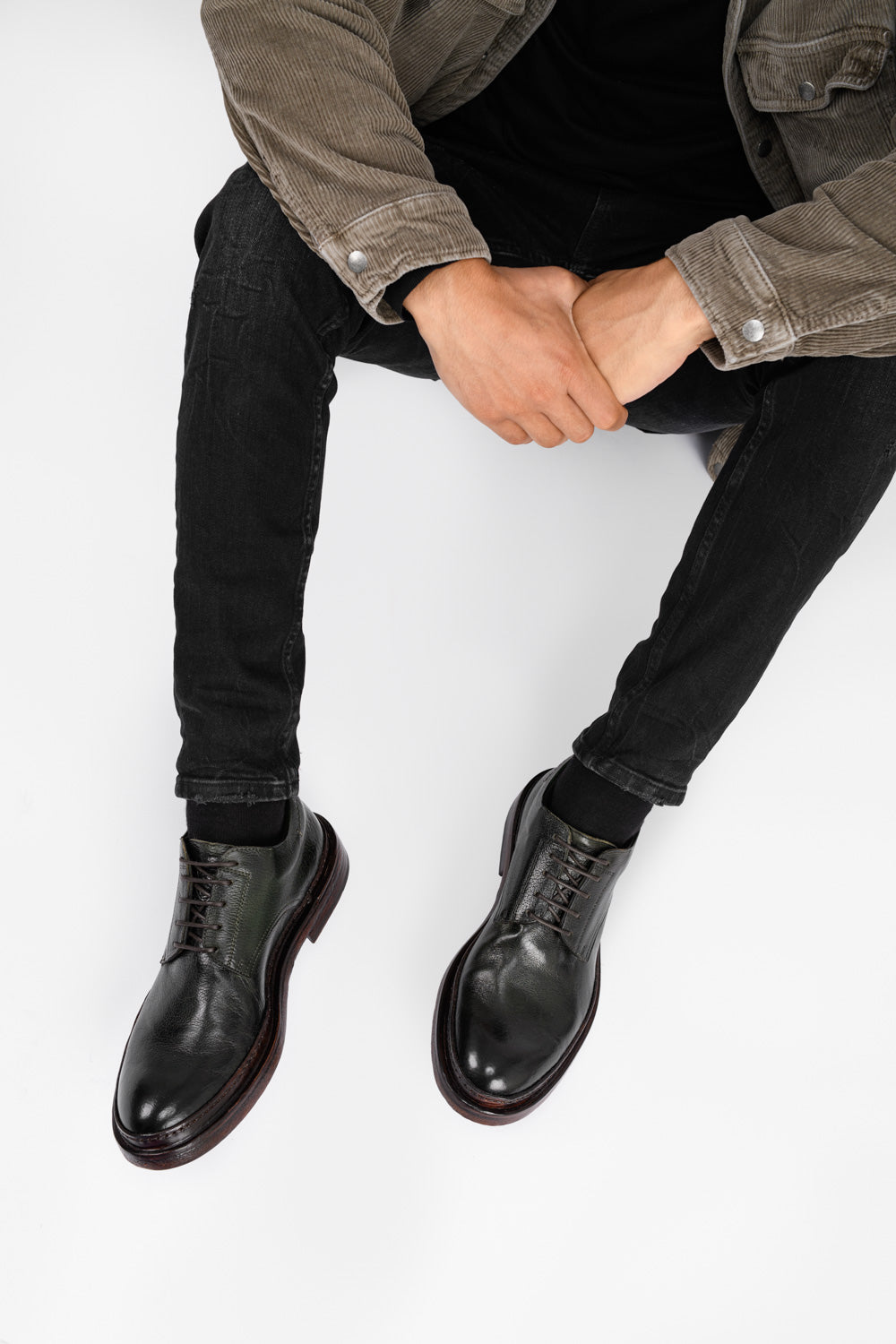 YORK dark-green welted derby shoes | untamed street – UNTAMED STREET