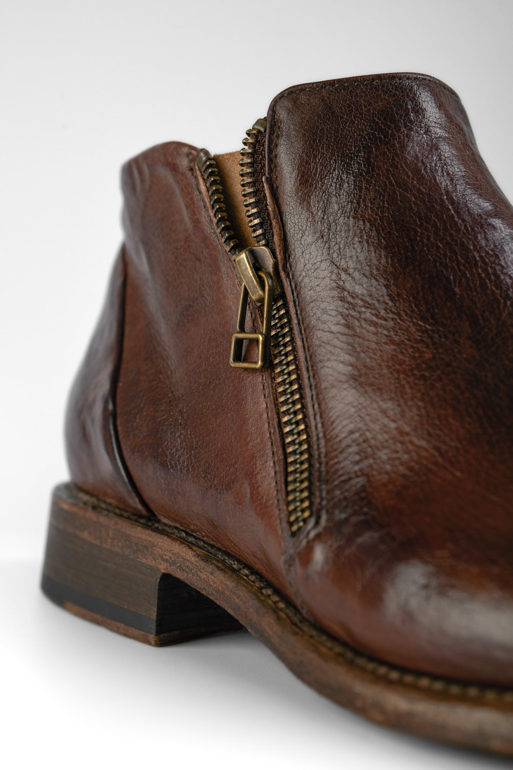 KNIGHTON dark-brown double-zip low ankle boots | untamed street ...