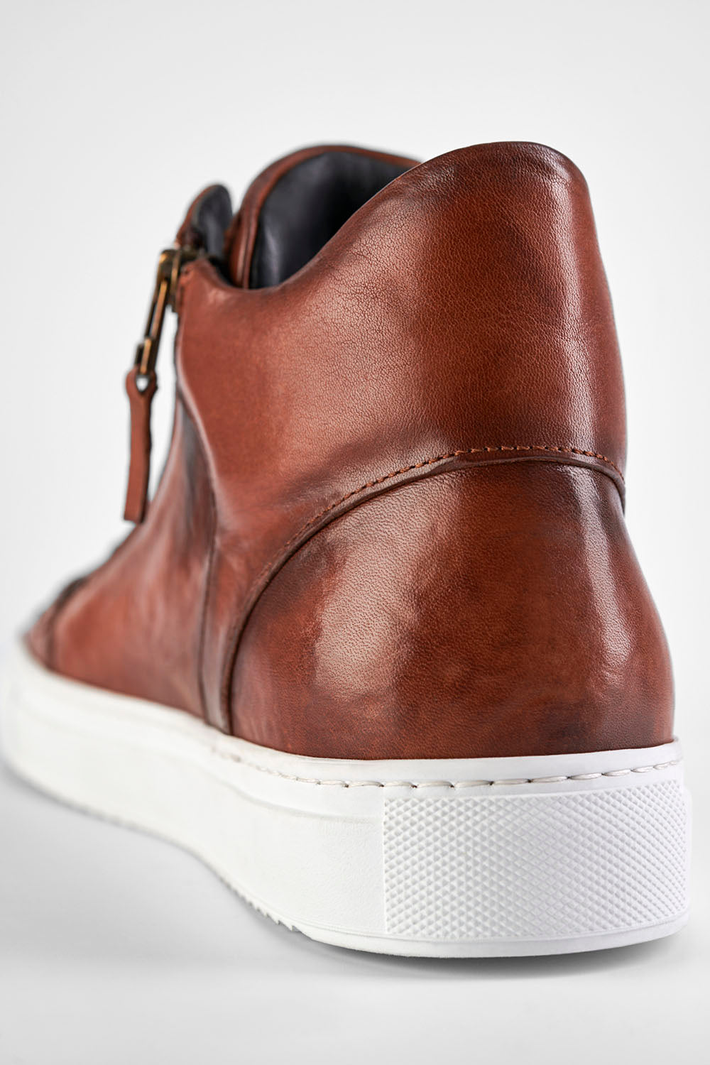 SOHO ROGUE cognac distressed high sneakers | untamed street – UNTAMED ...
